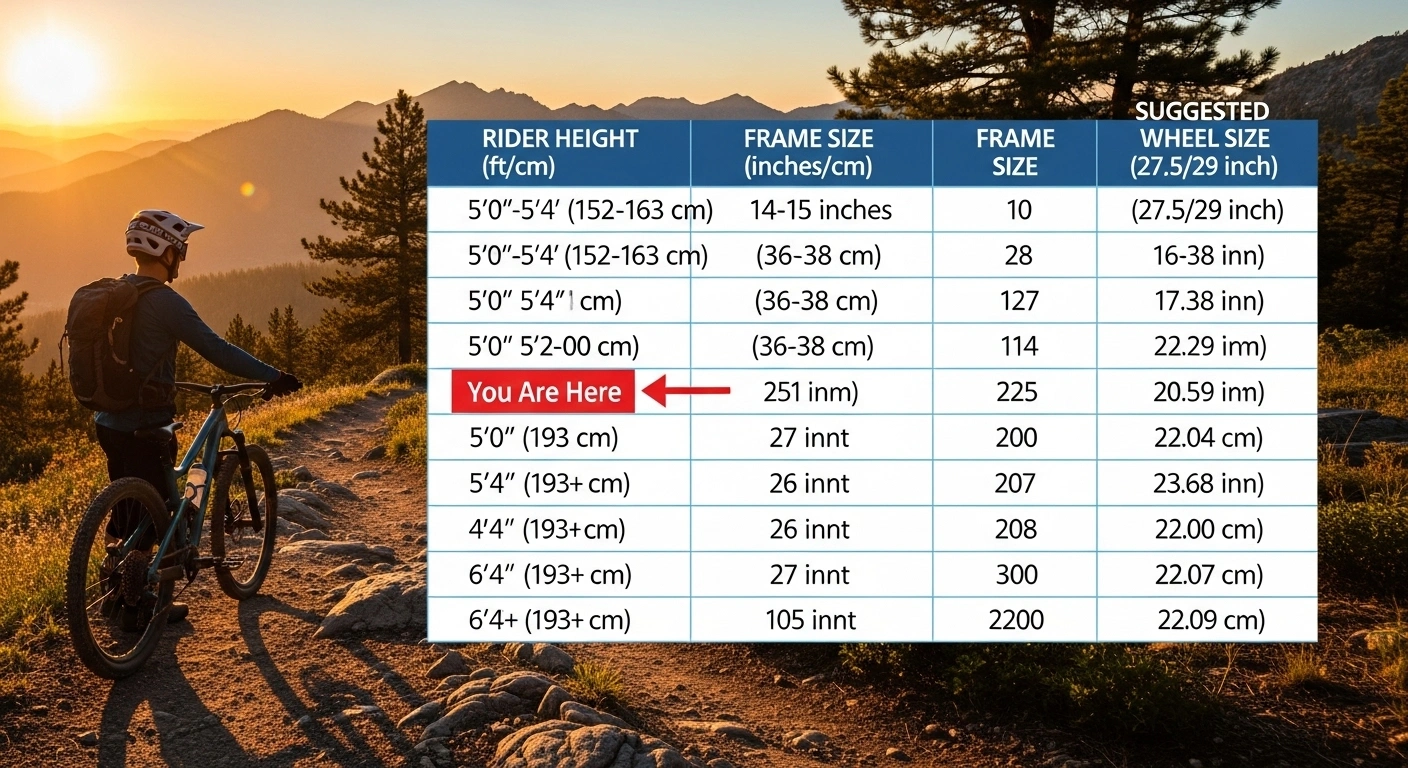 Mountain Bike Frame Size Chart Ultimate Guide to Perfect MTB Fit